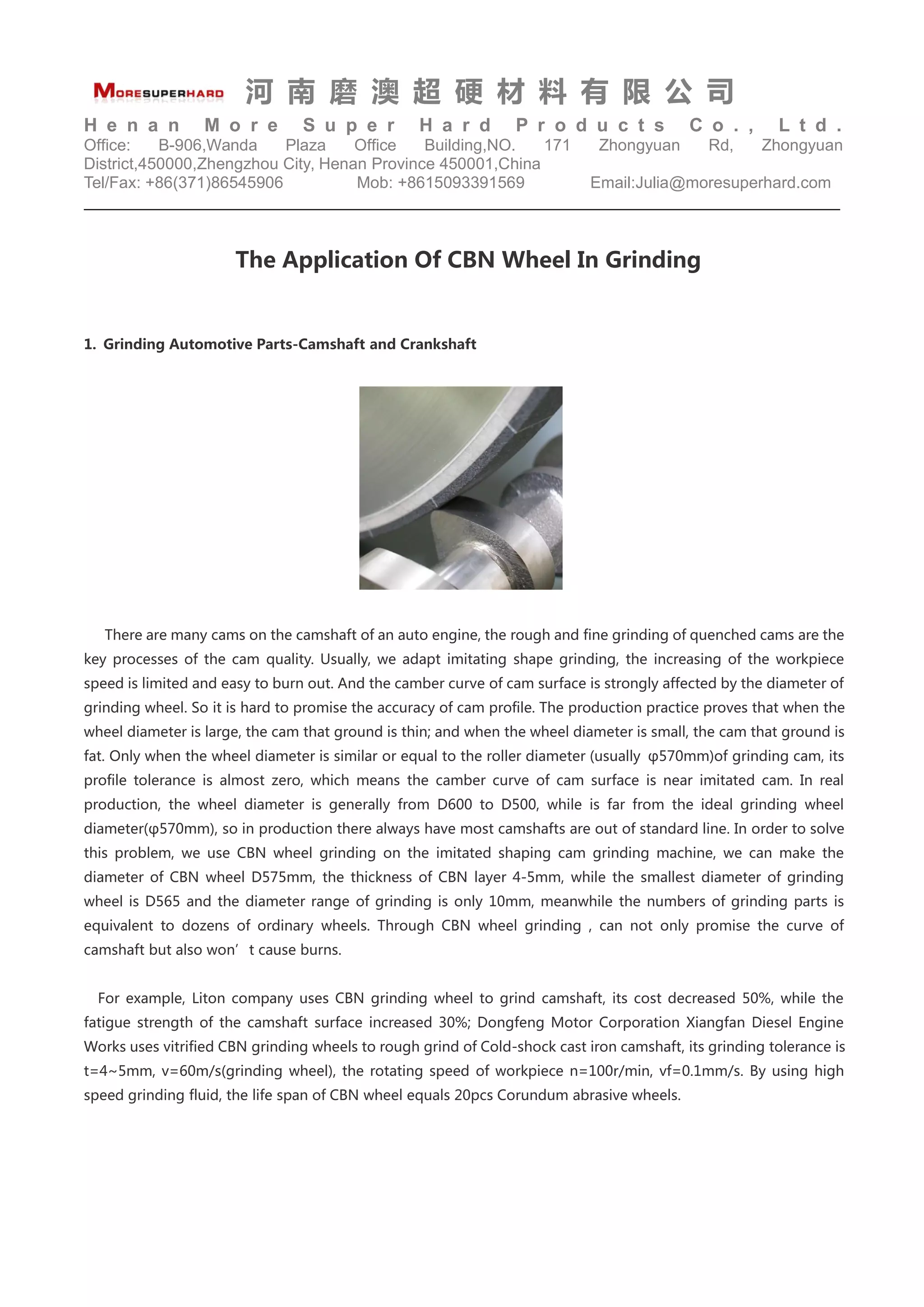 The Application of CBN wheels In Grinding | PDF