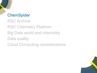 The application of cloud computing to royal society of chemistry data ...