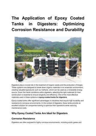 The Application of Epoxy Coated Tanks in Digesters_ Optimizing ...