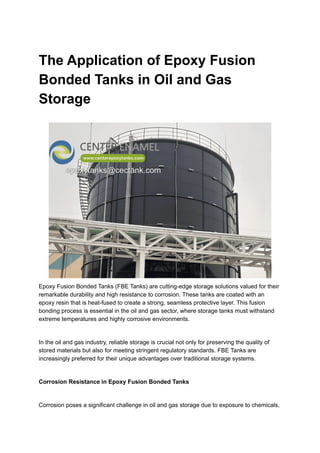 The Application of Epoxy Fusion Bonded Tanks in Oil and Gas Storage.docx