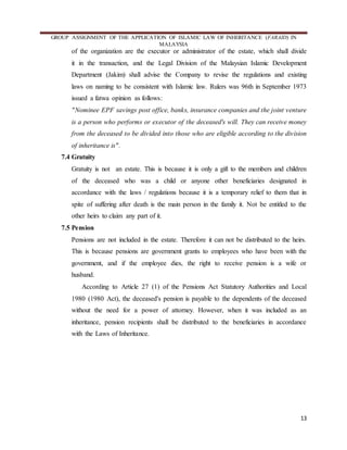 Islamic law of inheritance (faraid) in malaysia | DOCX