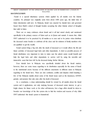 Islamic law of inheritance (faraid) in malaysia | DOCX