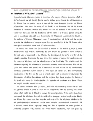 Islamic law of inheritance (faraid) in malaysia | DOCX