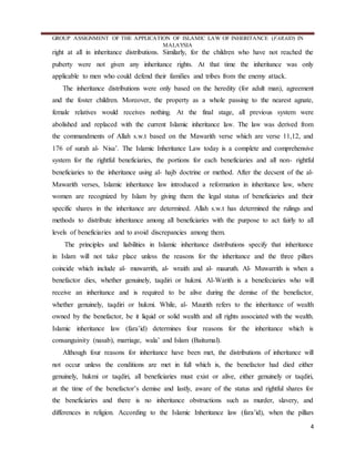 Islamic law of inheritance (faraid) in malaysia | DOCX