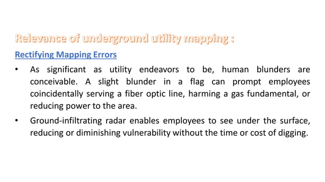 The Application Of Underground Utility Mapping | PPT