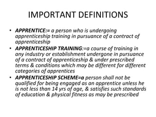 the apprentices act, 1961 | PPTX