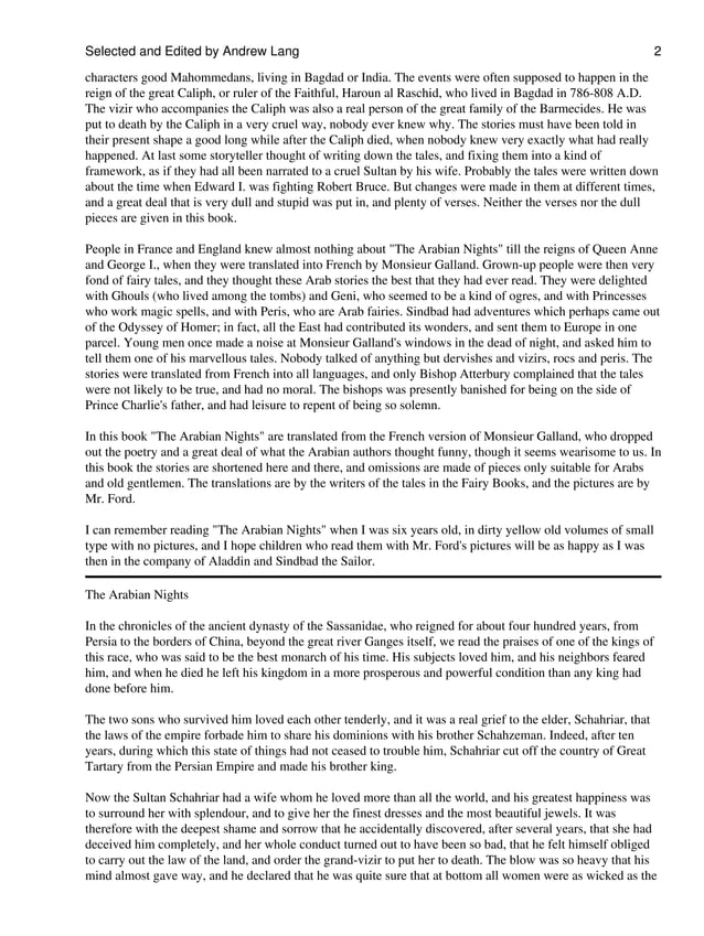 The Arabian Nights | PDF | Family/Children | Genres