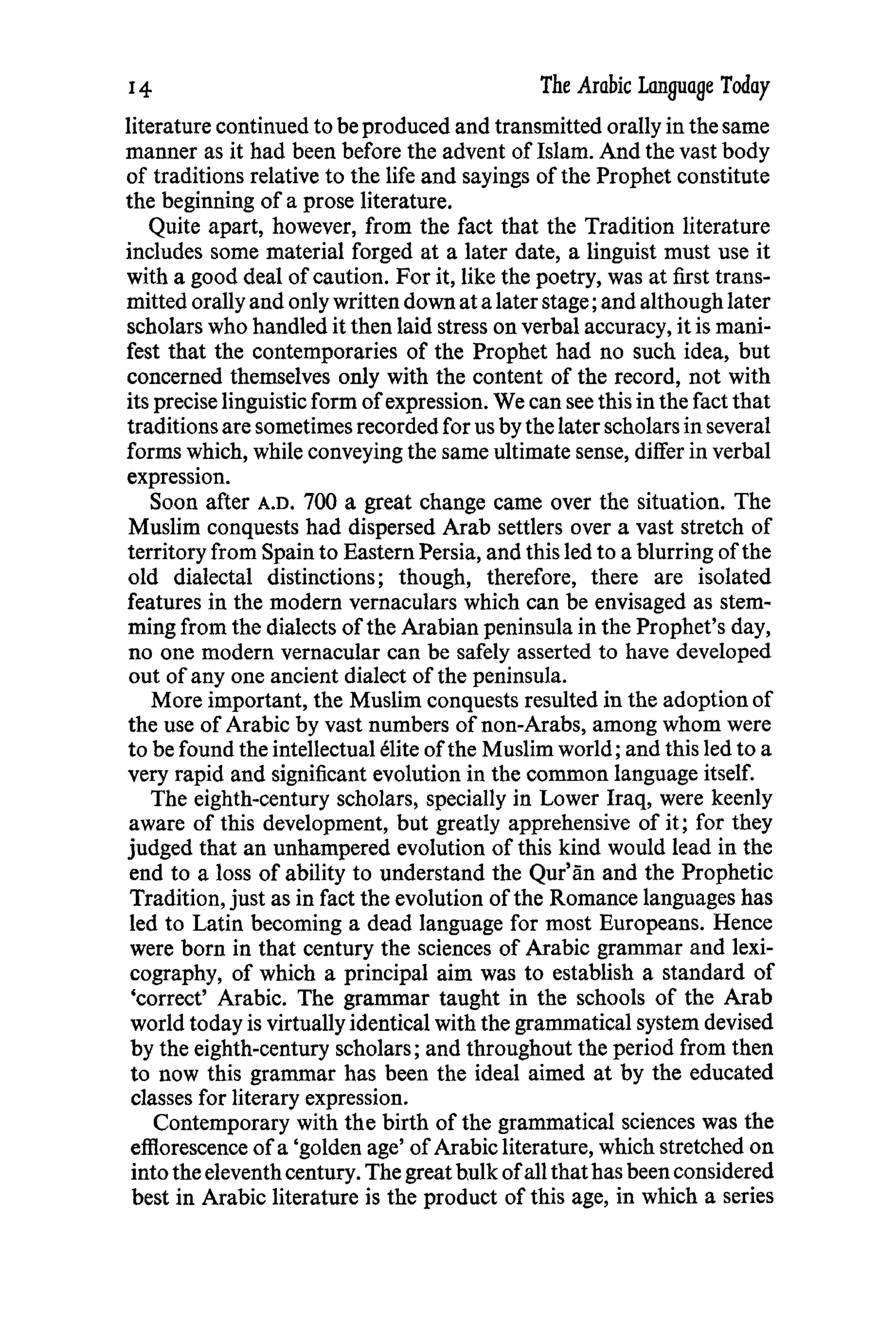 The arabic language today | PDF