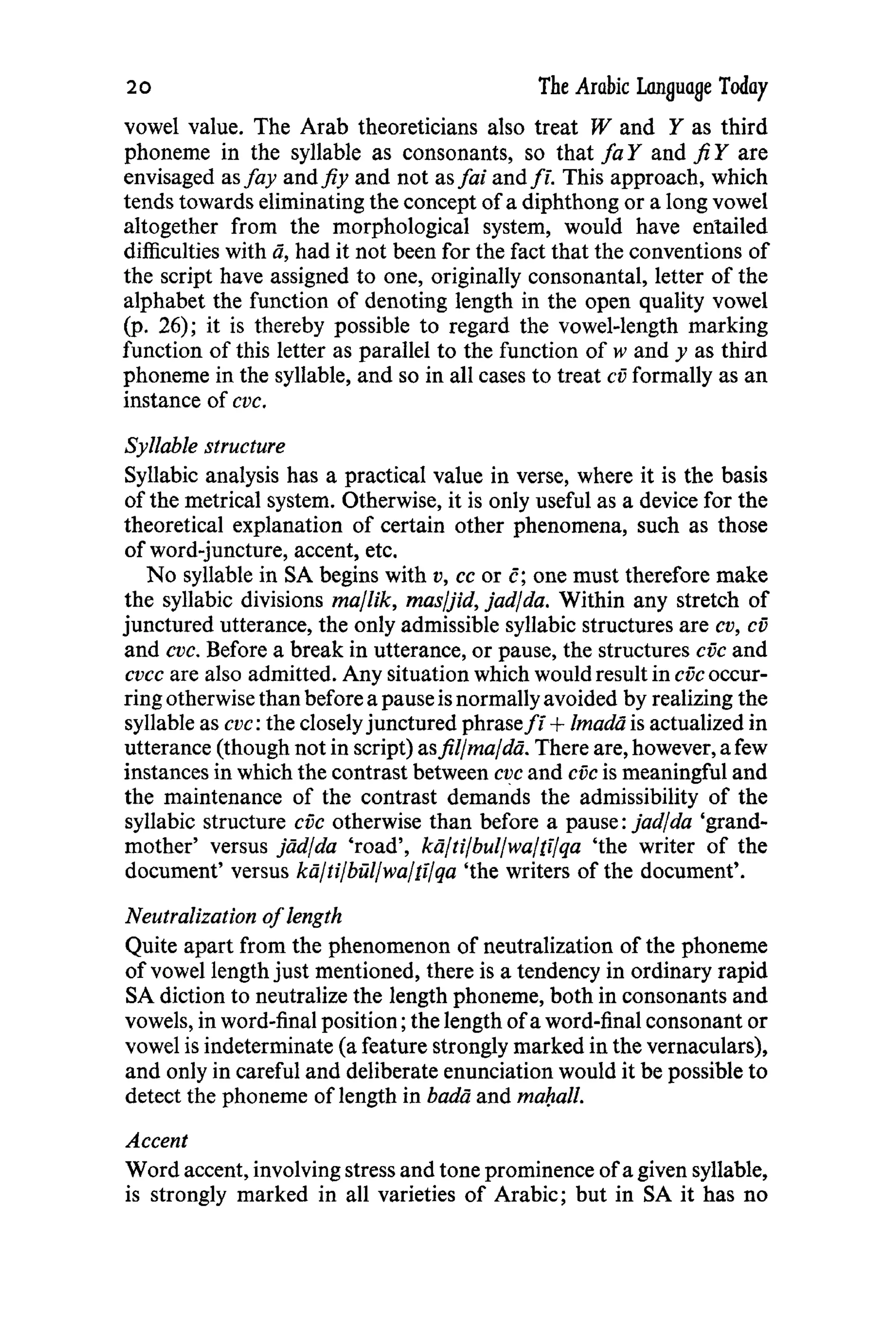 The arabic language today | PDF
