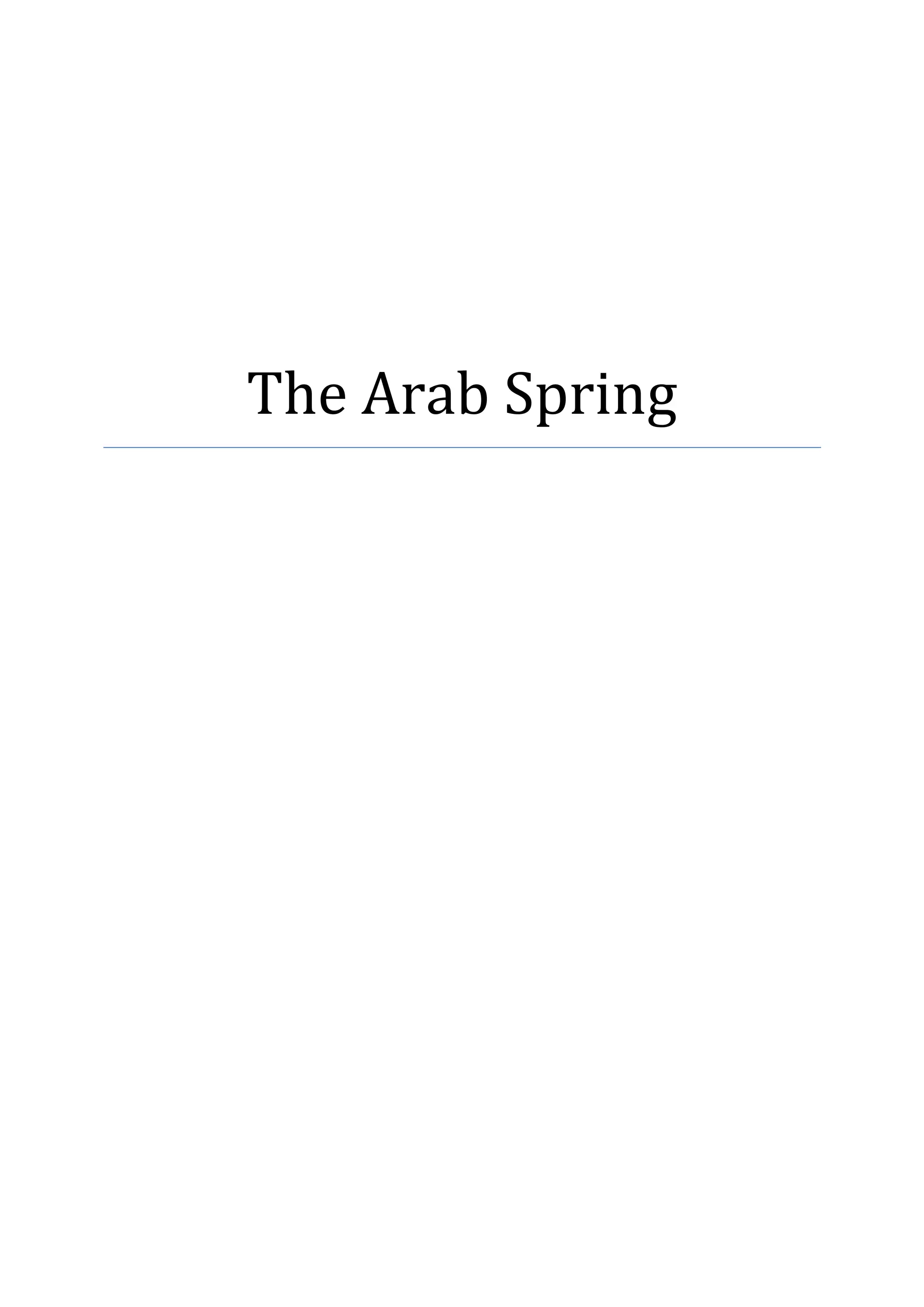 The Arab Springs | DOCX | Islam | Religion & Spirituality