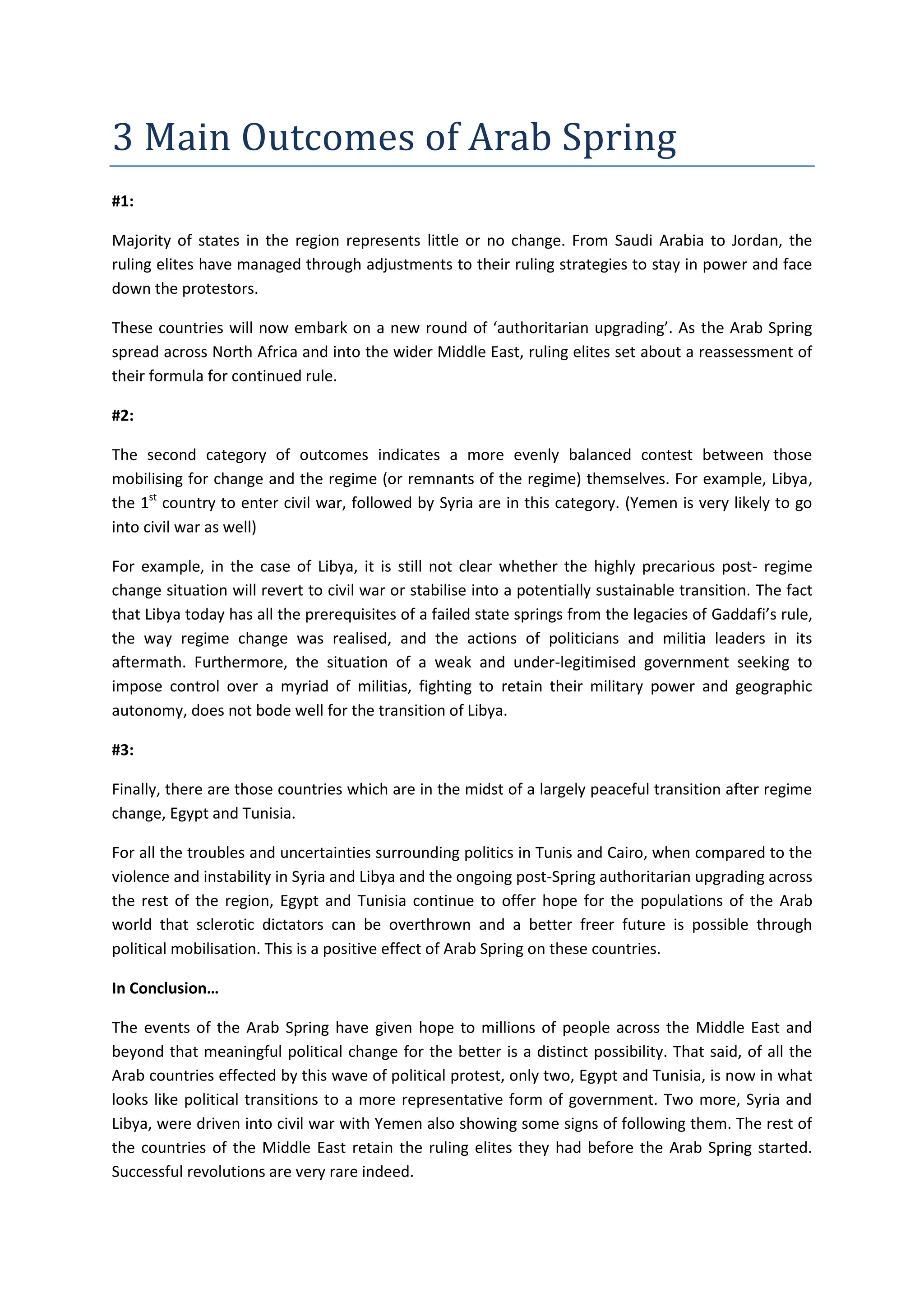 The Arab Springs | DOCX
