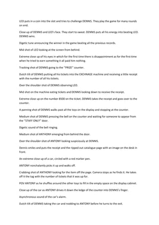 The Arcade Story Script II | DOCX