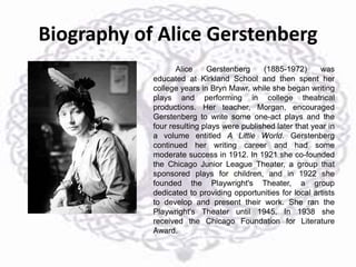 The archetypes of characters in alice gerstenberg | PPTX