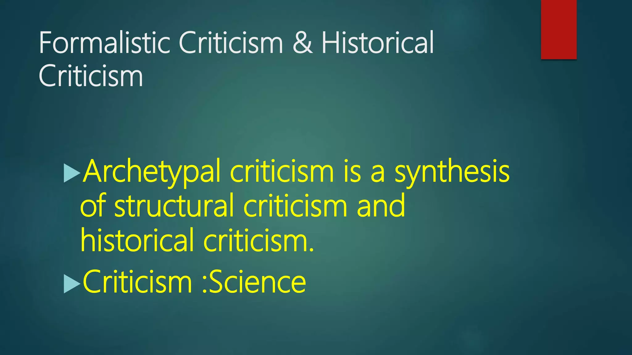 The archetypes of literature | PPTX