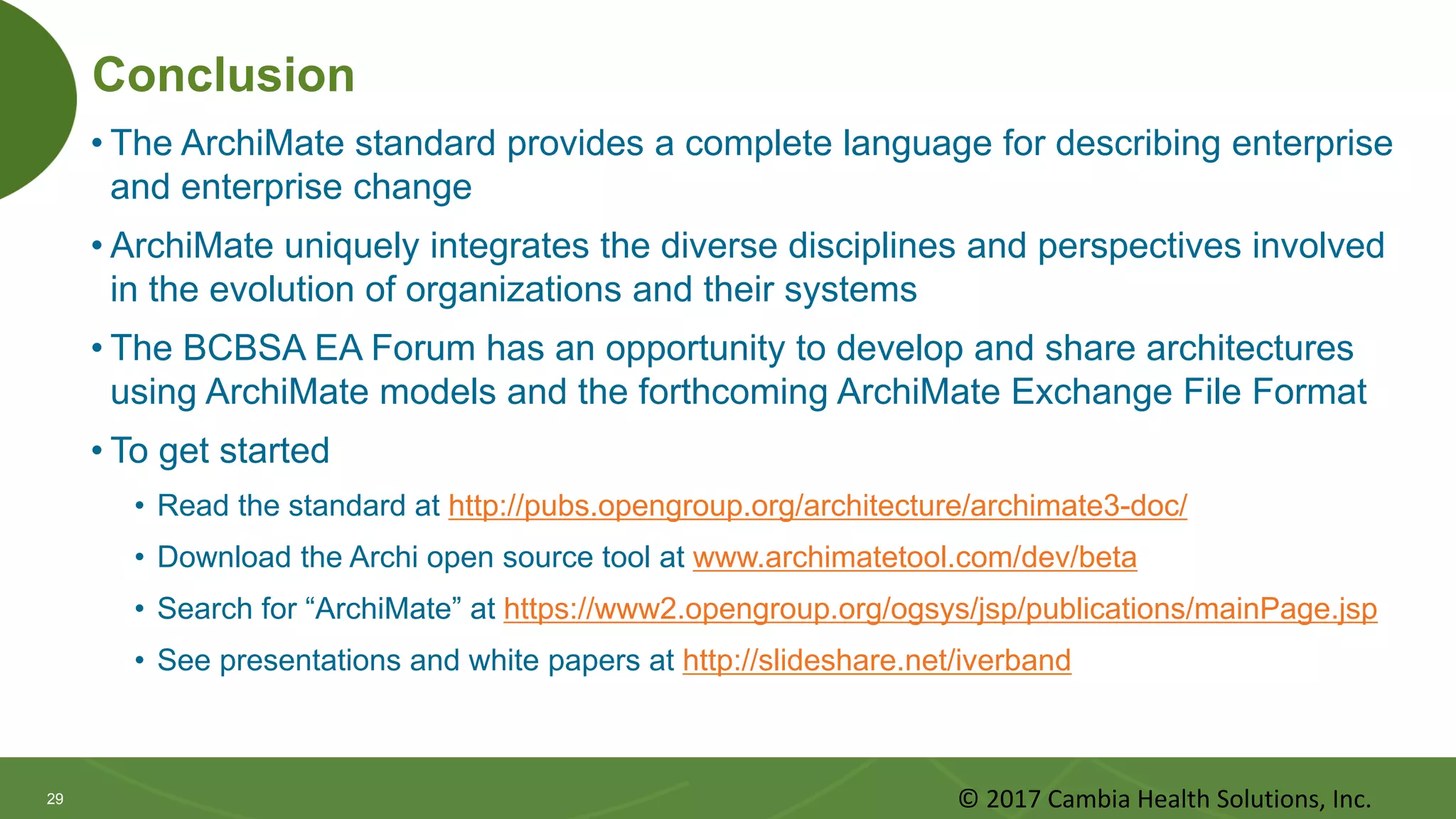 The ArchiMate Language for Enterprise and Solution Architecture | PPT ...
