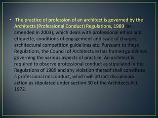 The architects act, 1972 | PPTX