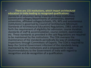 The architects act, 1972 | PPTX