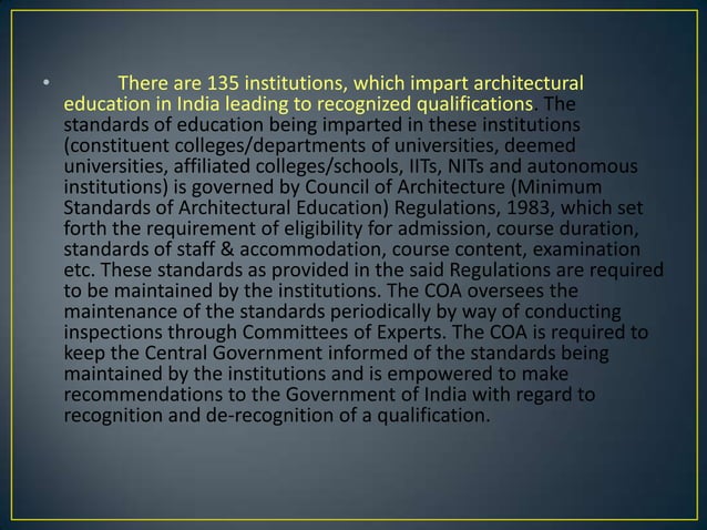 The architects act, 1972 | PPTX | Professional School | Postgraduate ...