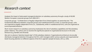 The architecture of attention Group structure and subsidiary autonomy.pptx