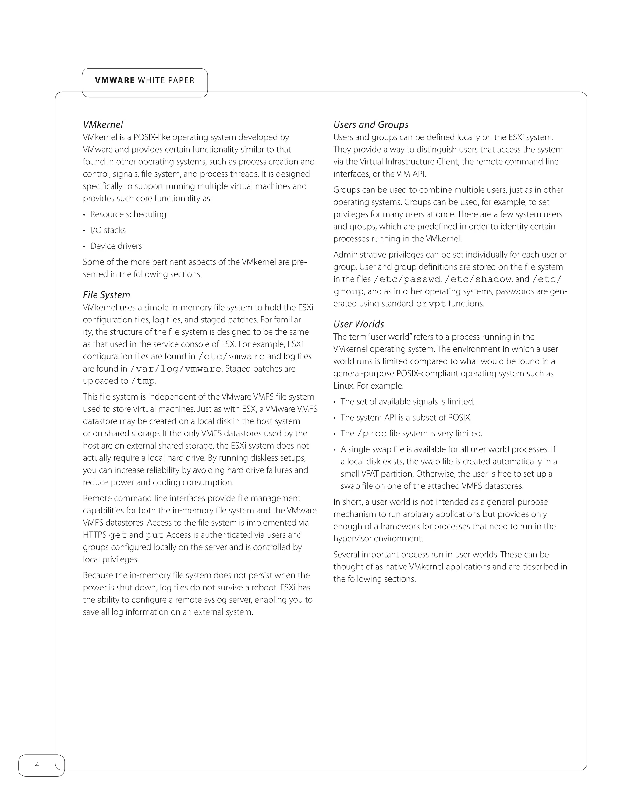 The Architecture Of V Mware Es Xi | PDF