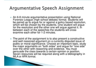 The Argumentative Speech | PDF