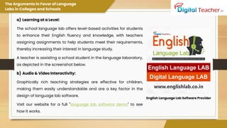 The Arguments in Favor of Language Labs in Colleges and Schools | PPT