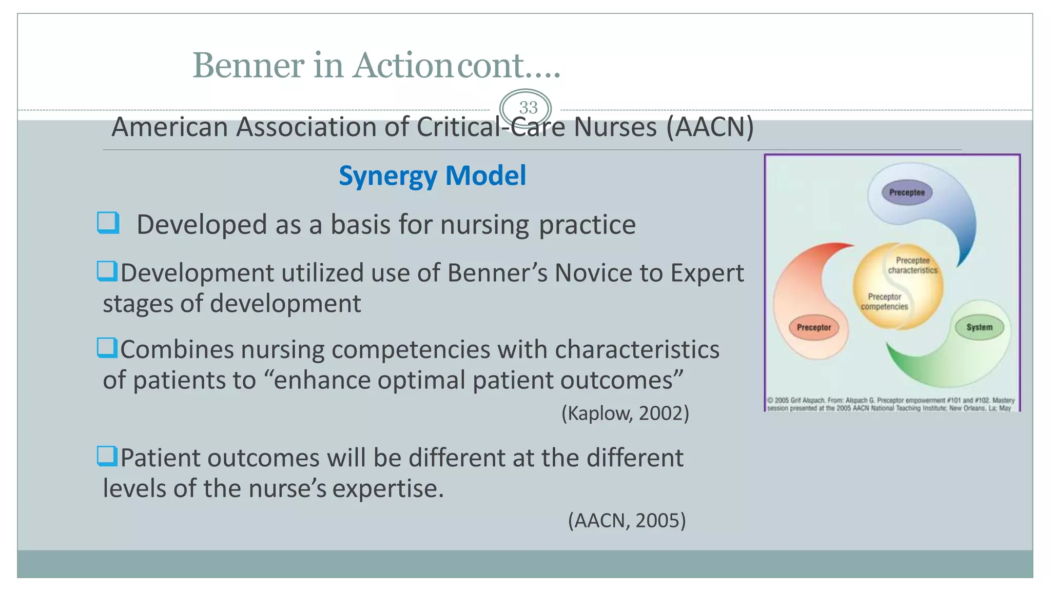 .Dr. Patricia Benner novice to expert theory | PPTX