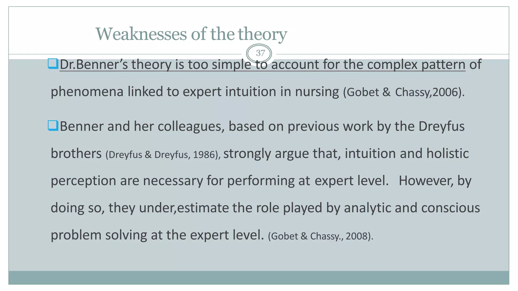 .Dr. Patricia Benner novice to expert theory | PPTX