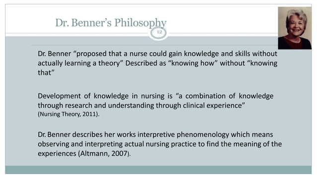 .Dr. Patricia Benner novice to expert theory | PPTX