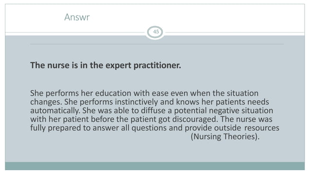 .Dr. Patricia Benner novice to expert theory | PPTX