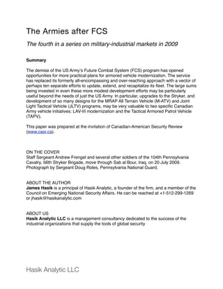 The Armies After Fcs | PDF | Defense Industry | Industries