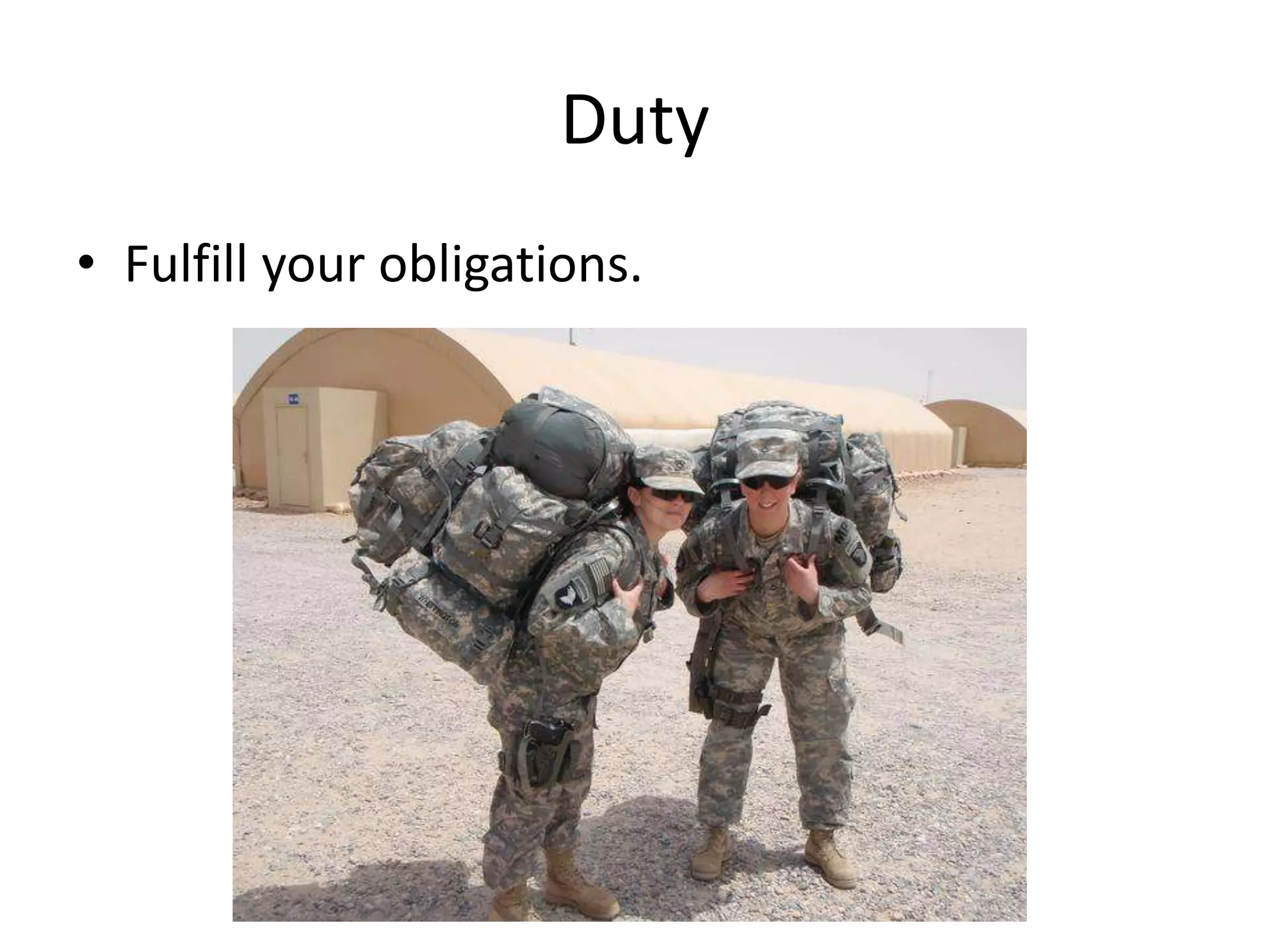 The army values storyboard | PPT