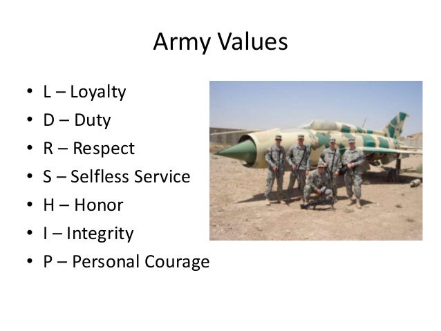 The army values storyboard