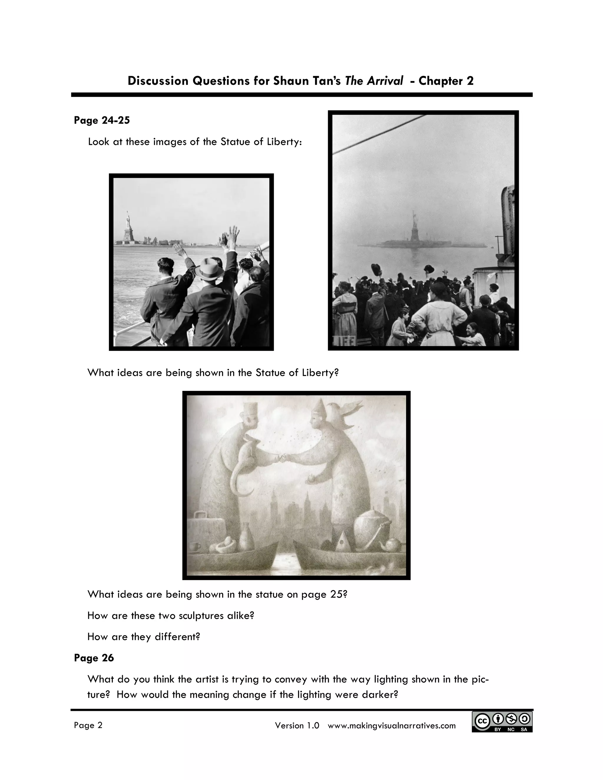 The Arrival Discussion Questions - Chapter 2 | PDF