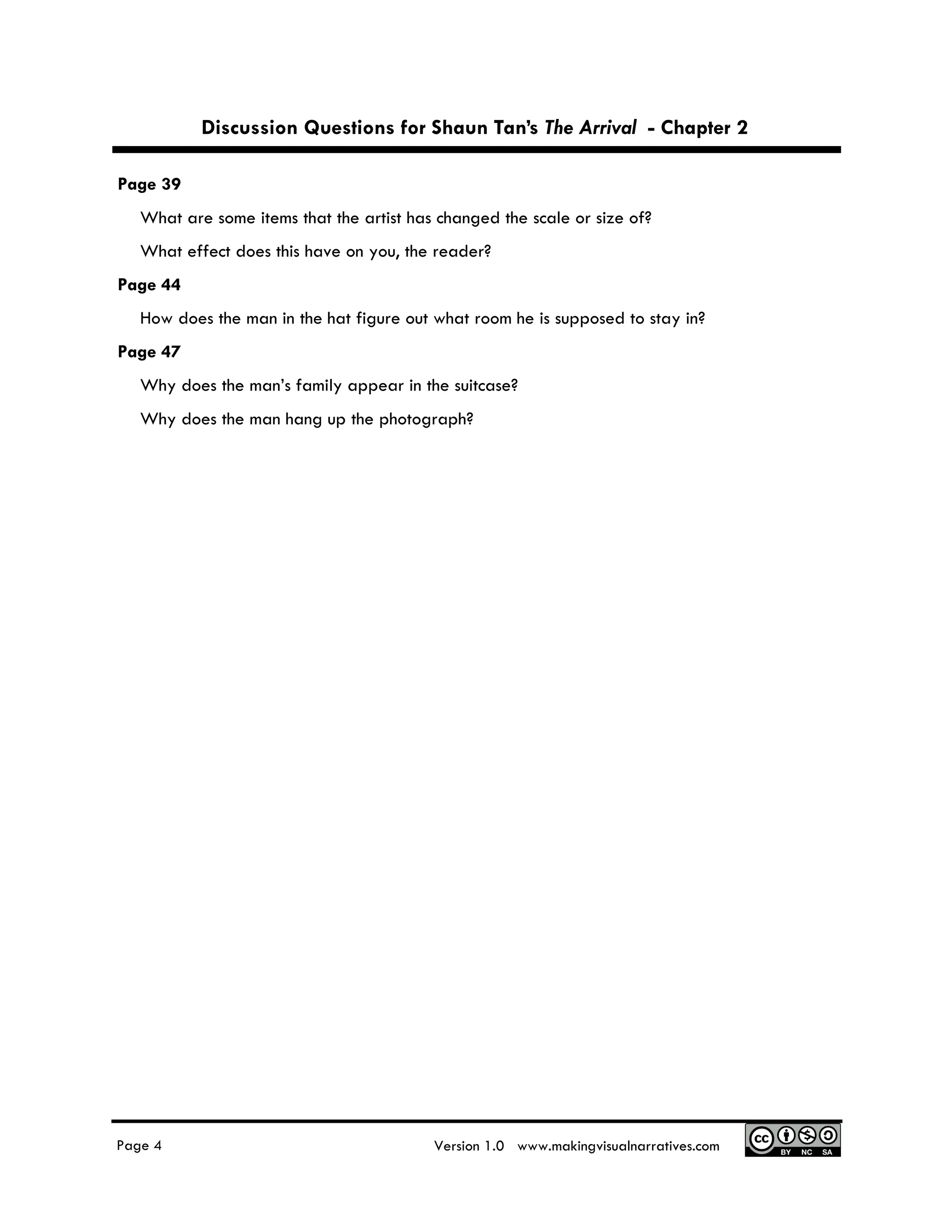 The Arrival Discussion Questions - Chapter 2 | PDF