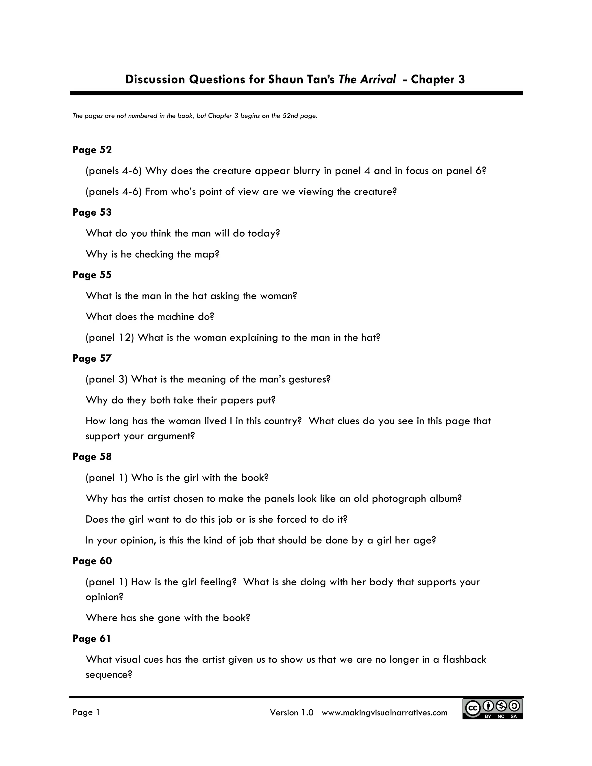 The Arrival Discussion Questions - Chapter 3 | PDF
