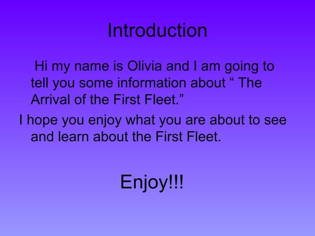 The Arrival of the First Fleet by Olivia | PPT