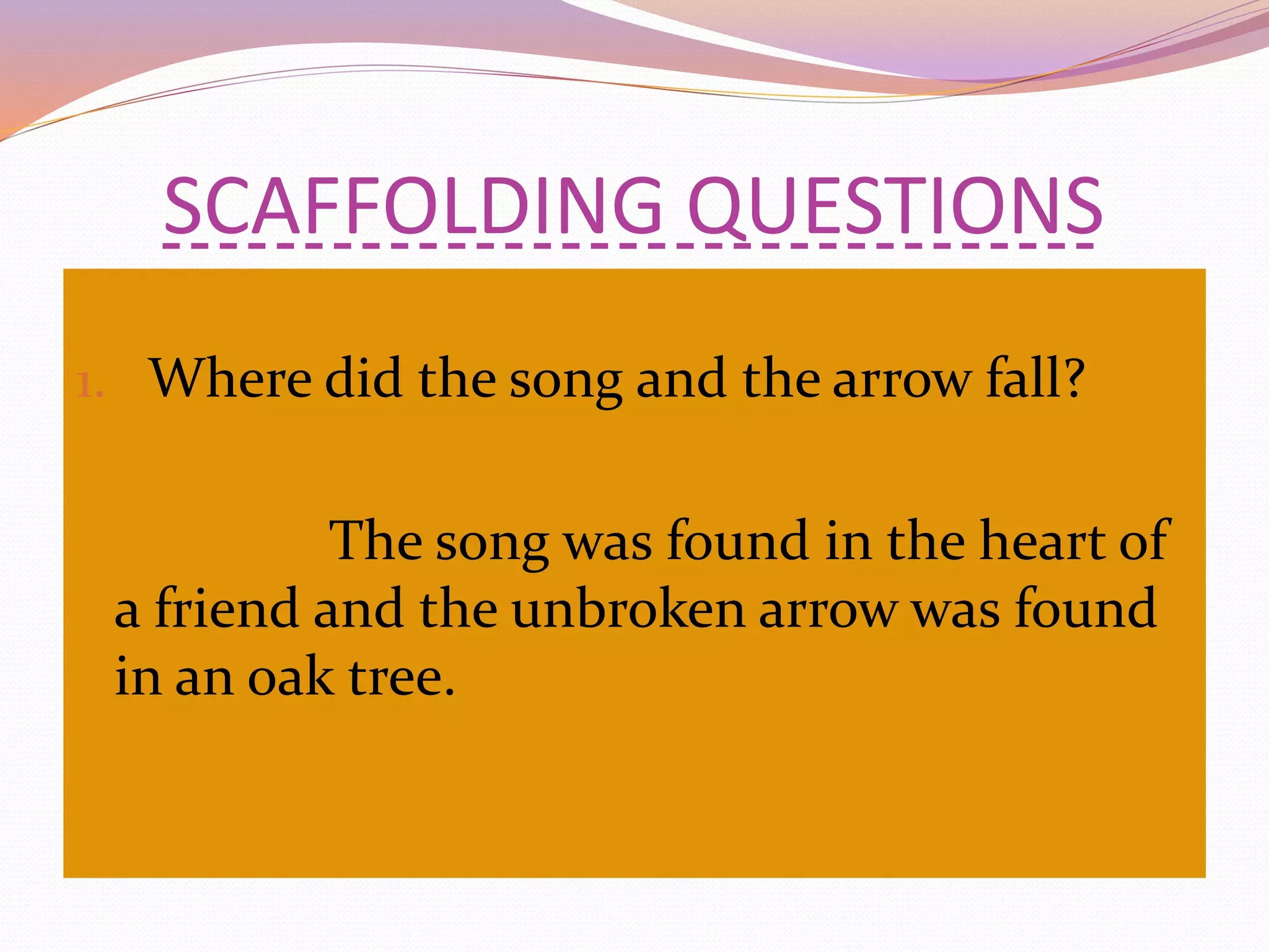 The arrow and the song (ppt) | PPTX