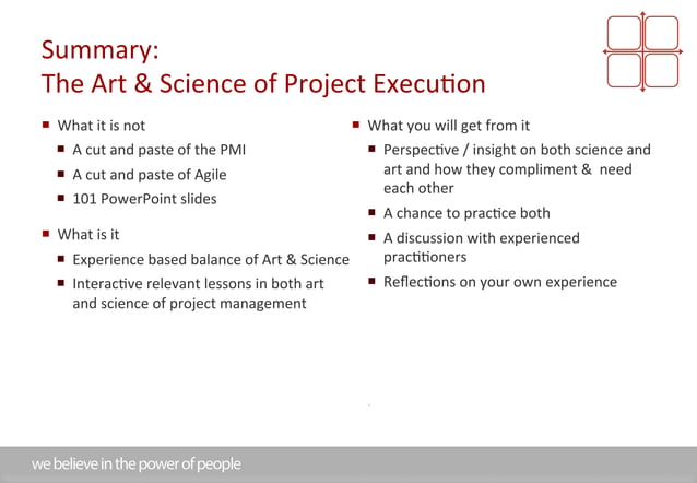 The art and sciance of project execution | PDF