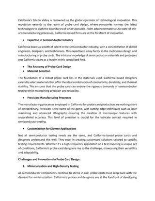 The Art and Science of Probe Card Design in California Semi-Probes Inc ...
