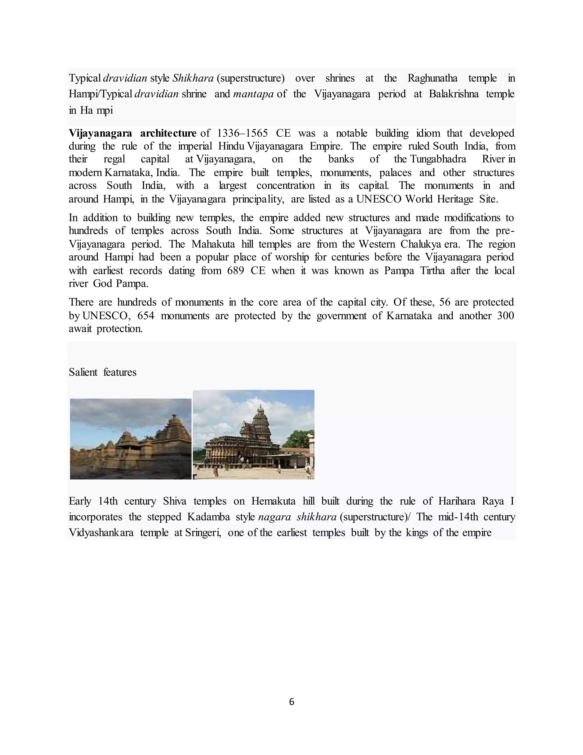 The art &architecture of the vijaynagar empire | DOCX