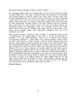 The art &architecture of the vijaynagar empire | DOCX