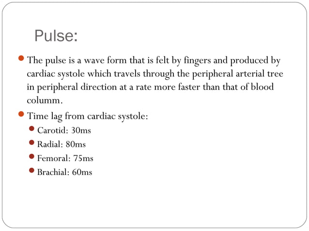 The arterial pulse | PPT | Death, Injury, or Military Conflict ...