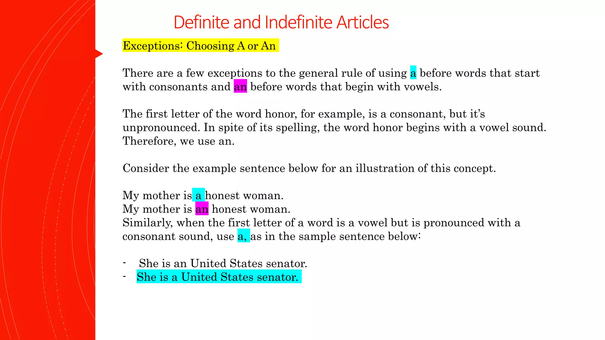 The articles and adjectives | PPTX