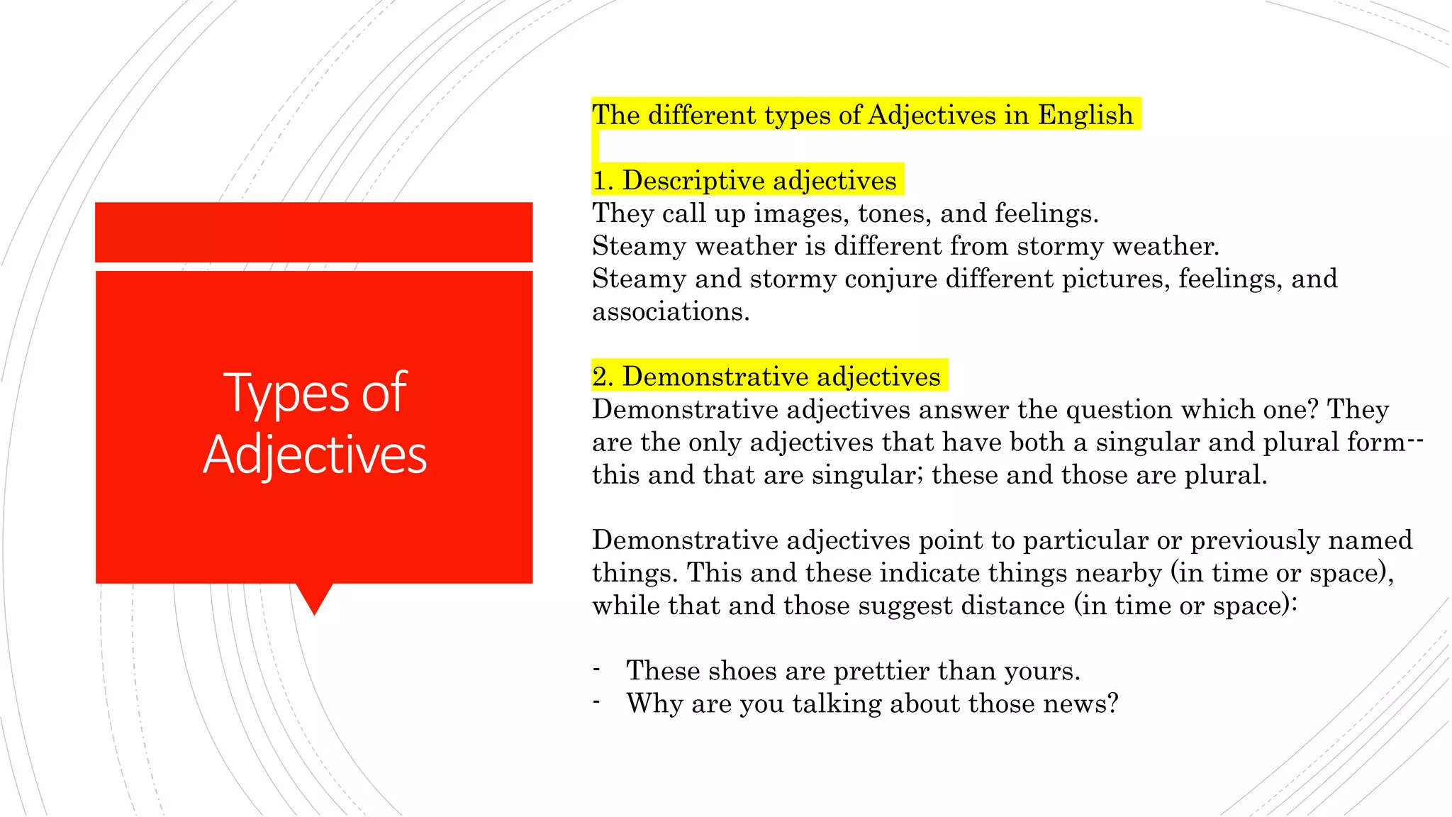 The articles and adjectives | PPTX