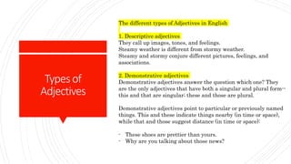 The articles and adjectives | PPTX