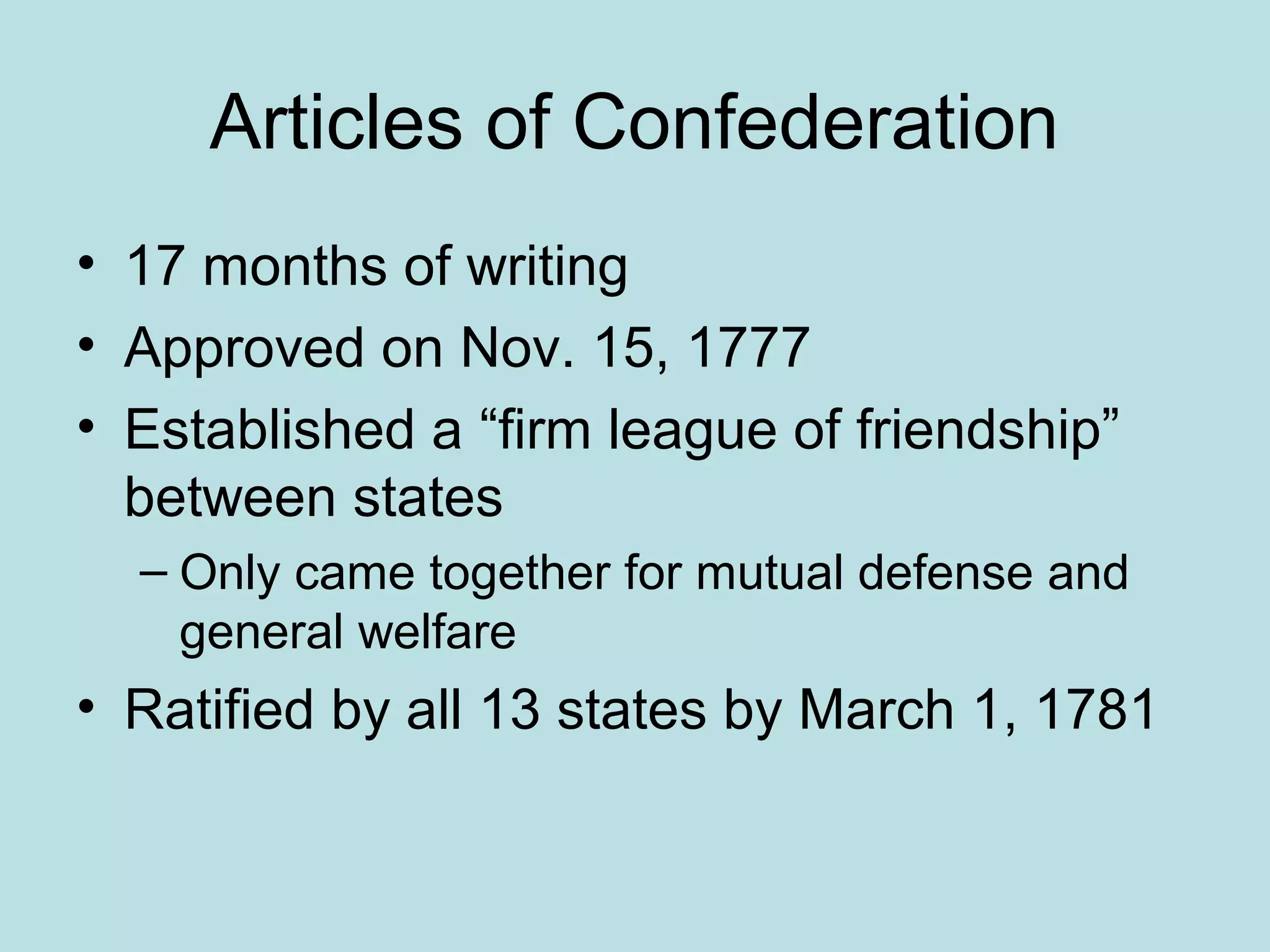 The Articles of Confederation | PPT