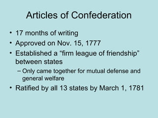 The Articles of Confederation | PPT