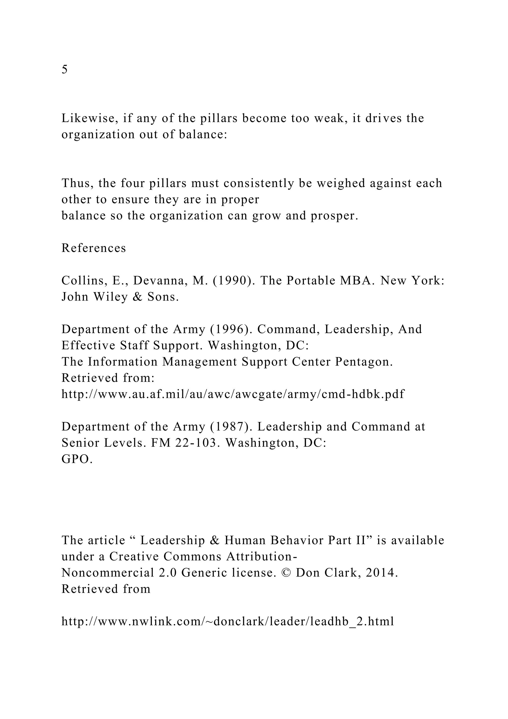 The article The Four Pillars Leadership, Management, Command.docx