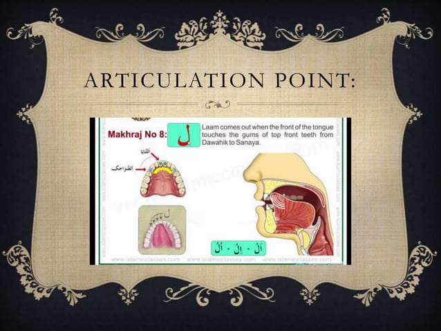 The articulation points of the arabic alphabet part3 | PPTX